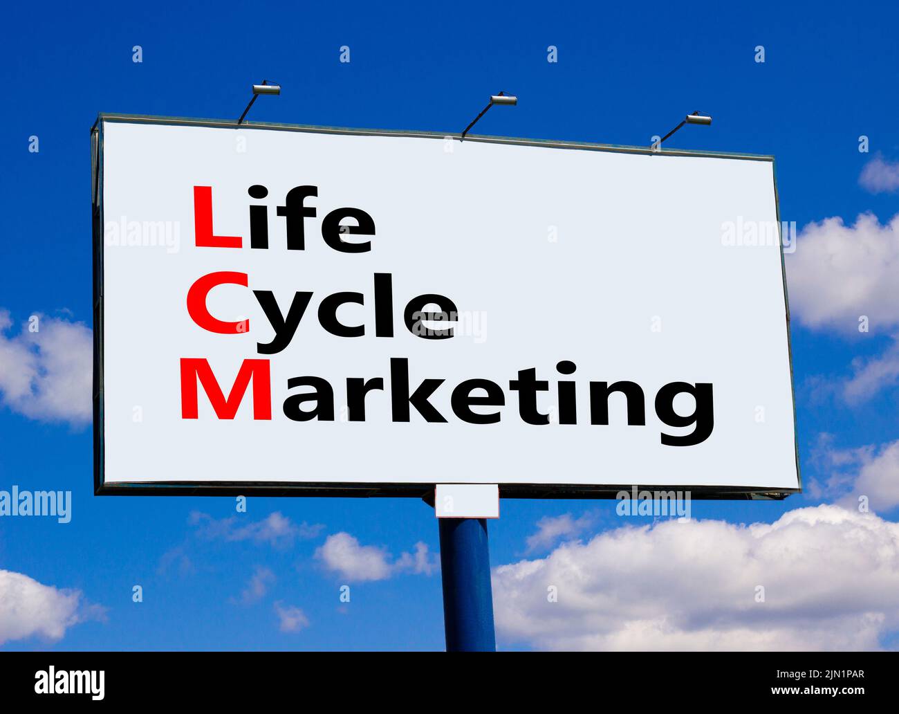 LCM lifecycle marketing symbol. Concept words LCM lifecycle marketing ...