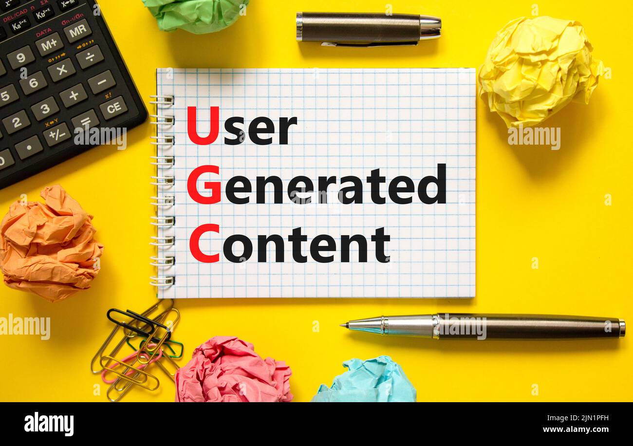 UGC user generated content symbol. Concept words UGC user generated ...