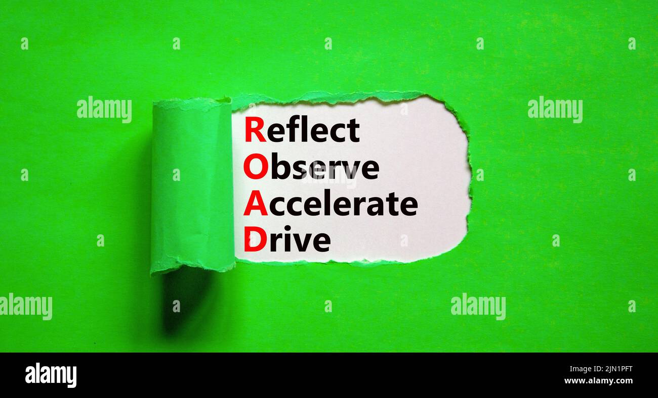 Road Reflect Observe Accelerate Drive Symbol Concept Words Road