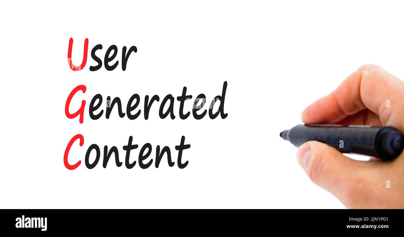 UGC user generated content symbol. Concept words UGC user generated ...