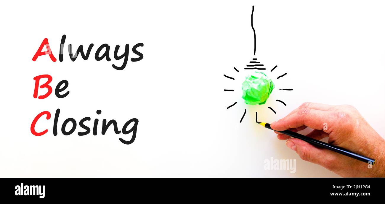 ABC always be closing symbol. Concept words ABC always be closing on a ...
