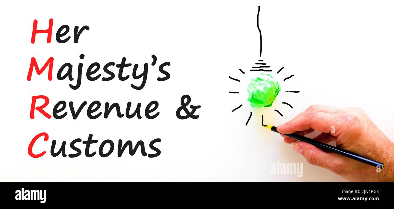 HMRC her majestys revenue and customs symbol. Concept words HMRC her ...