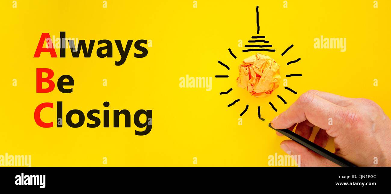 ABC always be closing symbol. Concept words ABC always be closing on a ...