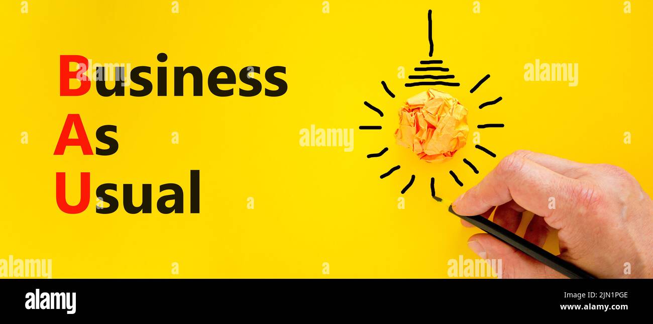 BAU business as usual symbol. Concept words BAU business as usual on a ...