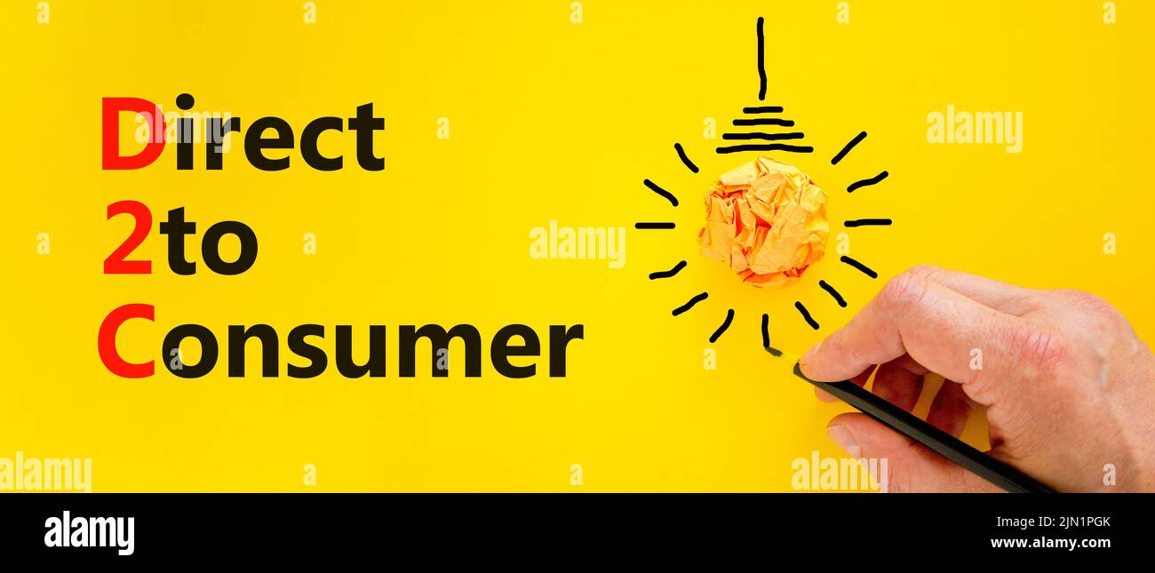 D2C direct to consumer symbol. Concept words D2C direct to consumer on ...