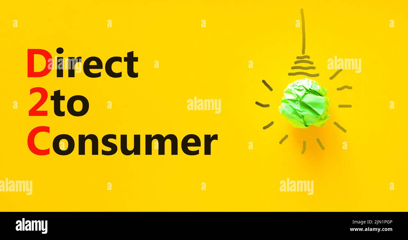 D2C direct to consumer symbol. Concept words D2C direct to consumer on ...
