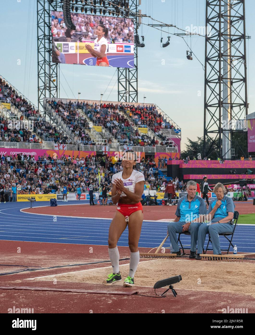 Jazmin Sawyers of England competing in the women’s long jump final at ...