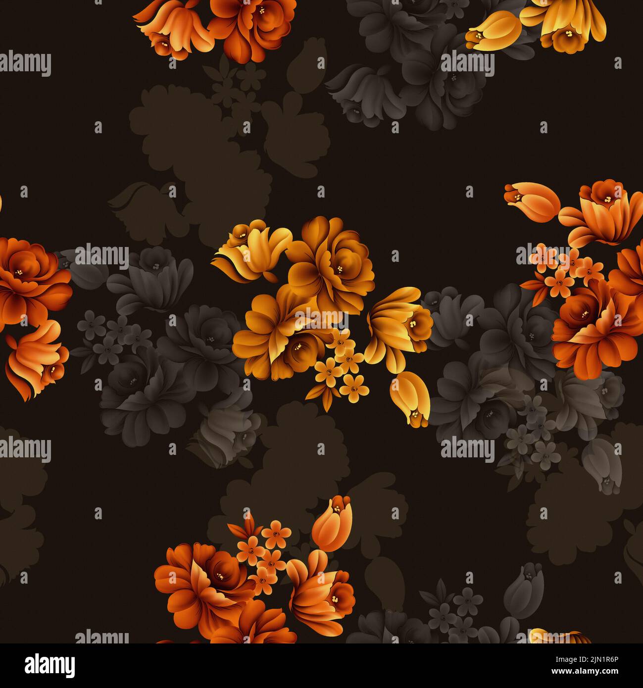 digital print flower floral seamless design Stock Photo - Alamy