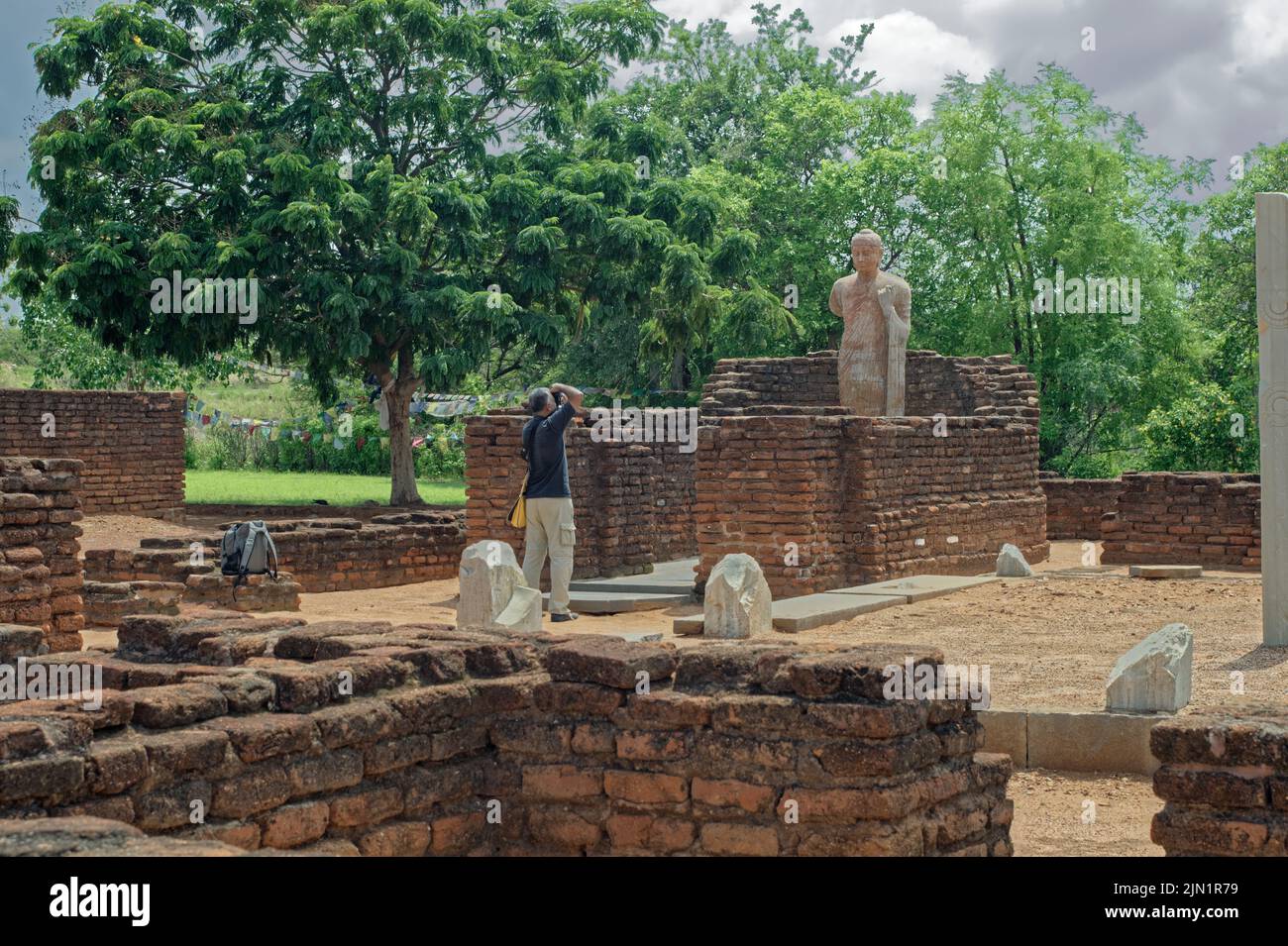 08 23 2015 Buddha Statue 3rd century A.D. Ruins of Nagarjunakonda ...