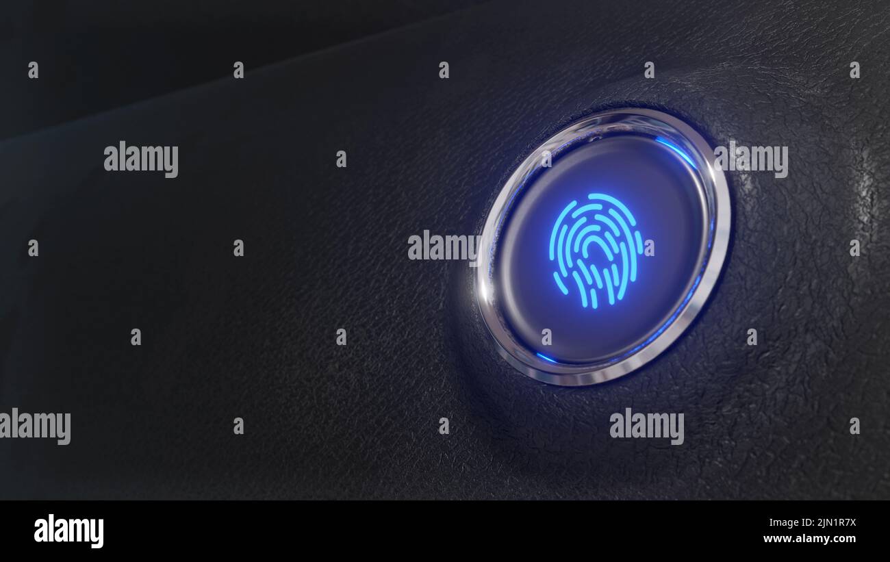 Fingerprint scan start engine startup security communication concept ...