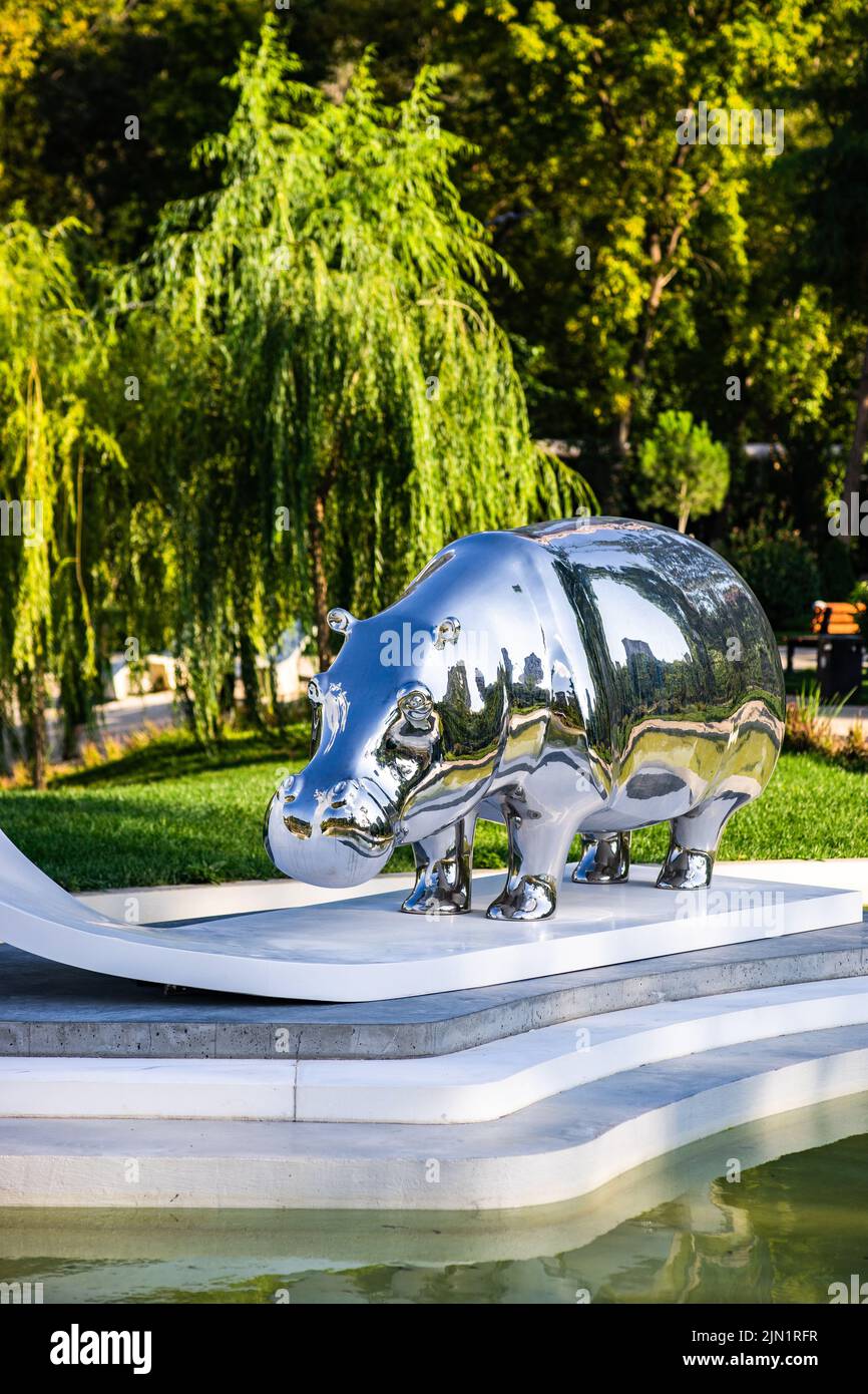 Famous Hippo monument in Mziuri park Stock Photo - Alamy