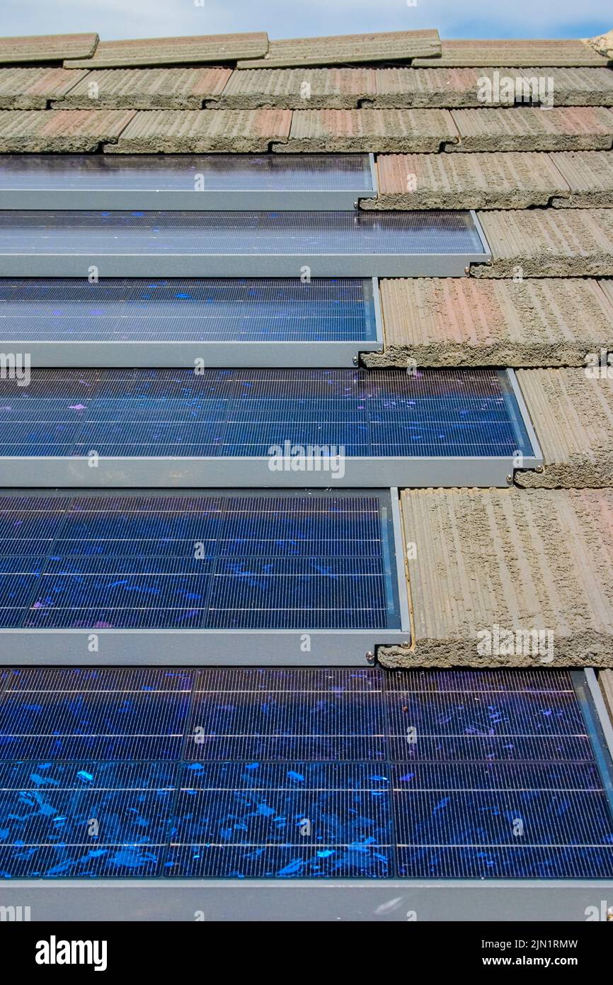 Solar shingles installation hi-res stock photography and images - Alamy