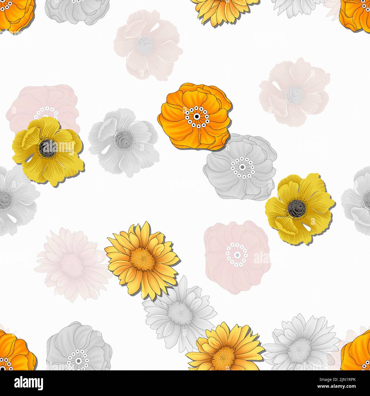 digital print flower floral seamless design Stock Photo - Alamy