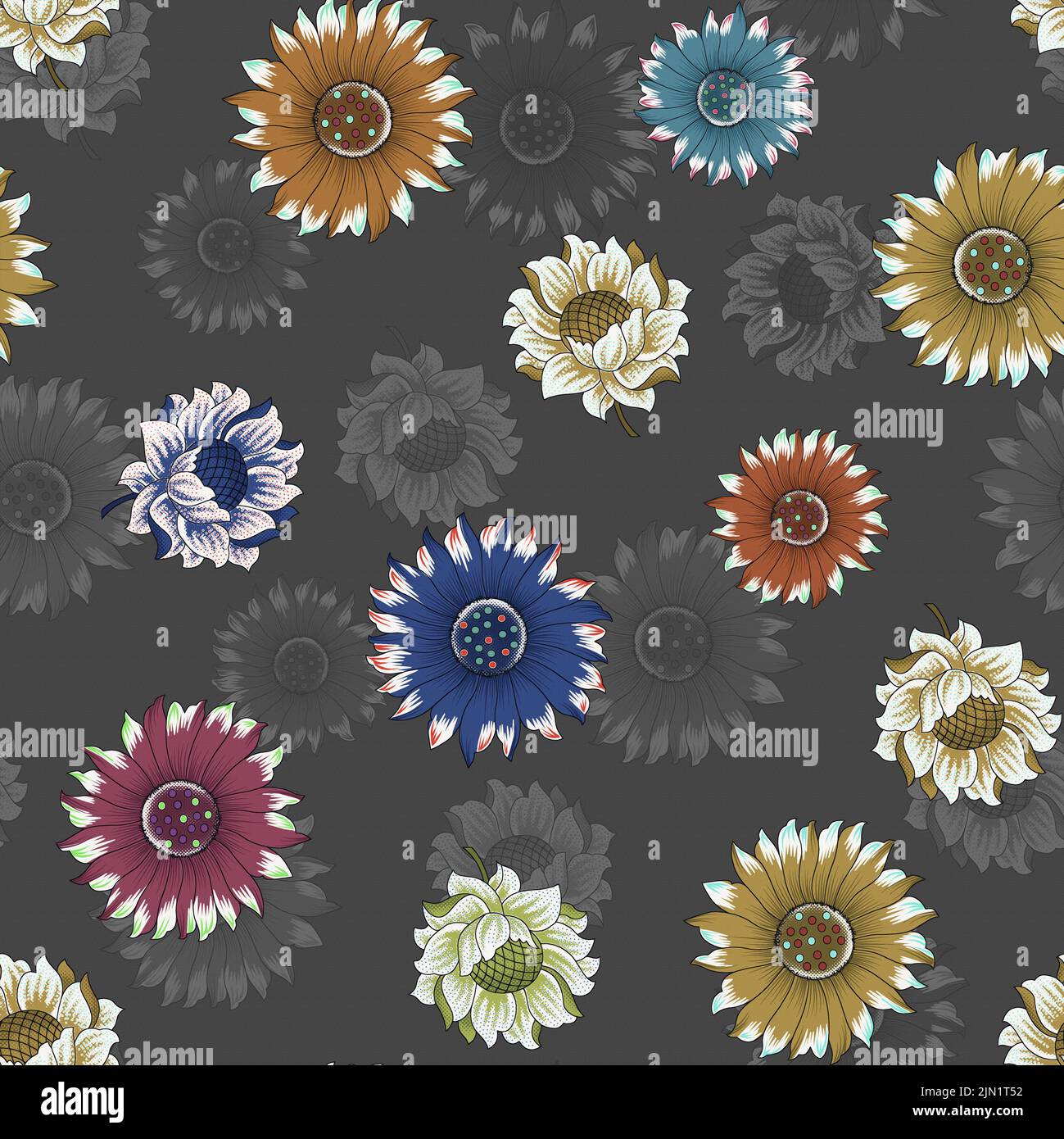 digital print flower floral seamless design Stock Photo - Alamy