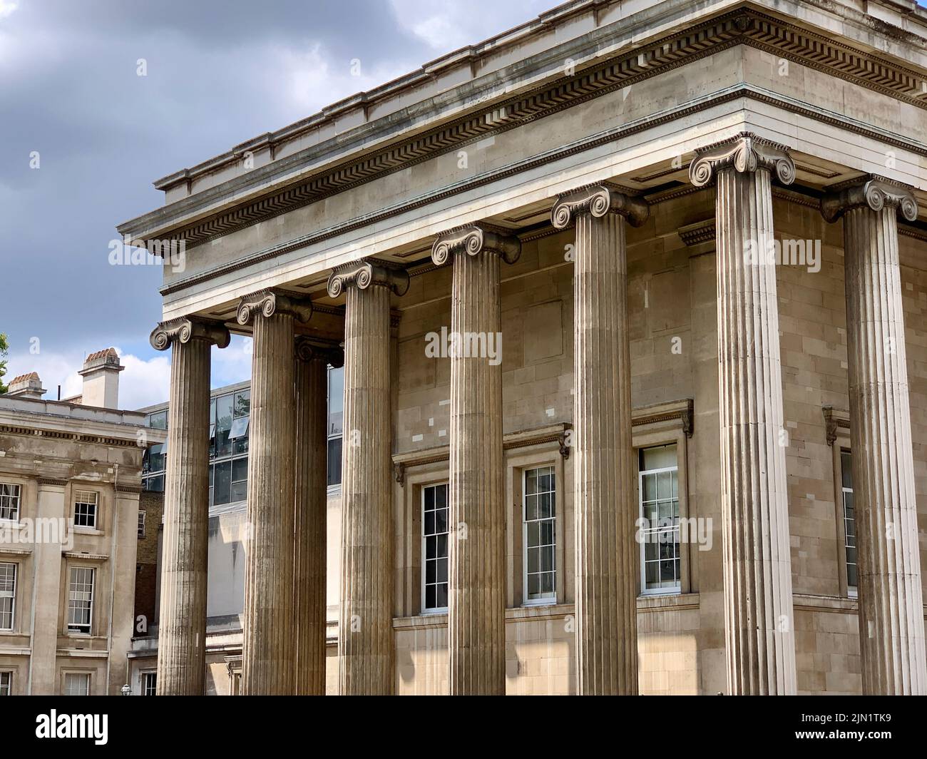 Outside View of Side Wing of British Museum with Pillars Stock Photo ...