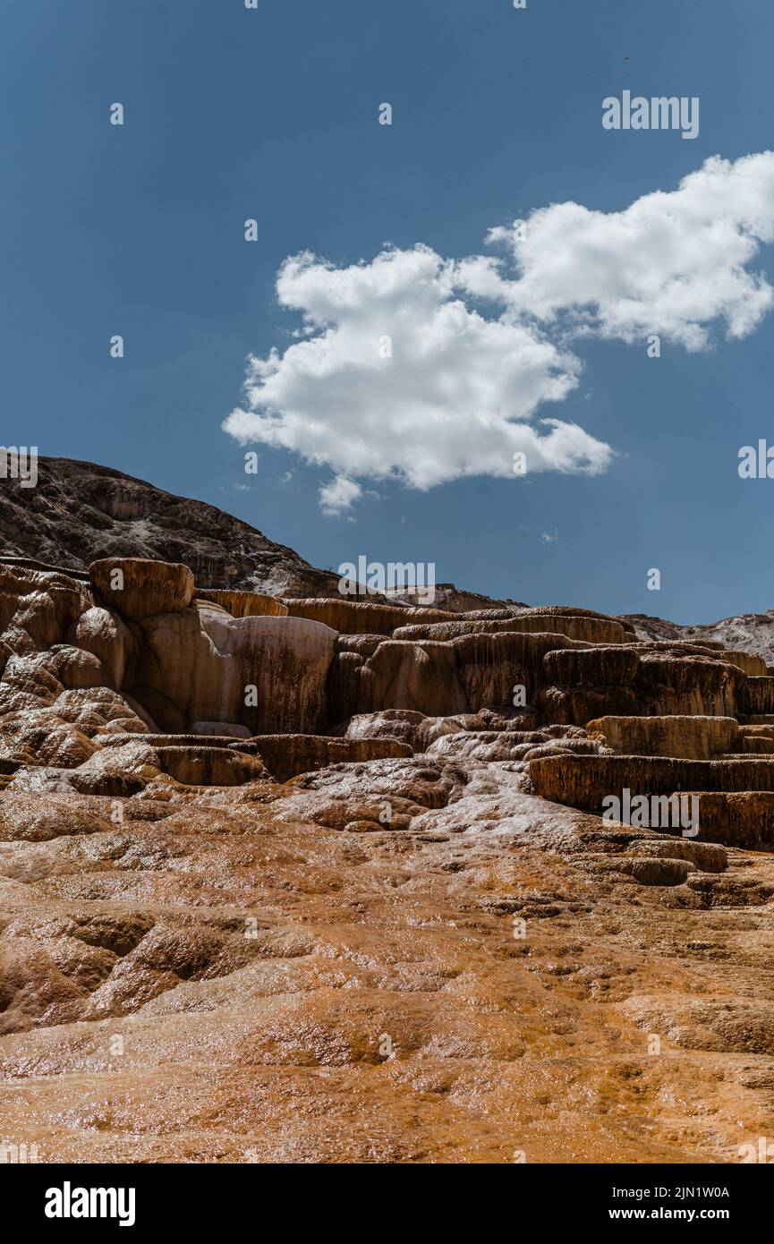 Yellowstone minerva terrace hi-res stock photography and images - Alamy