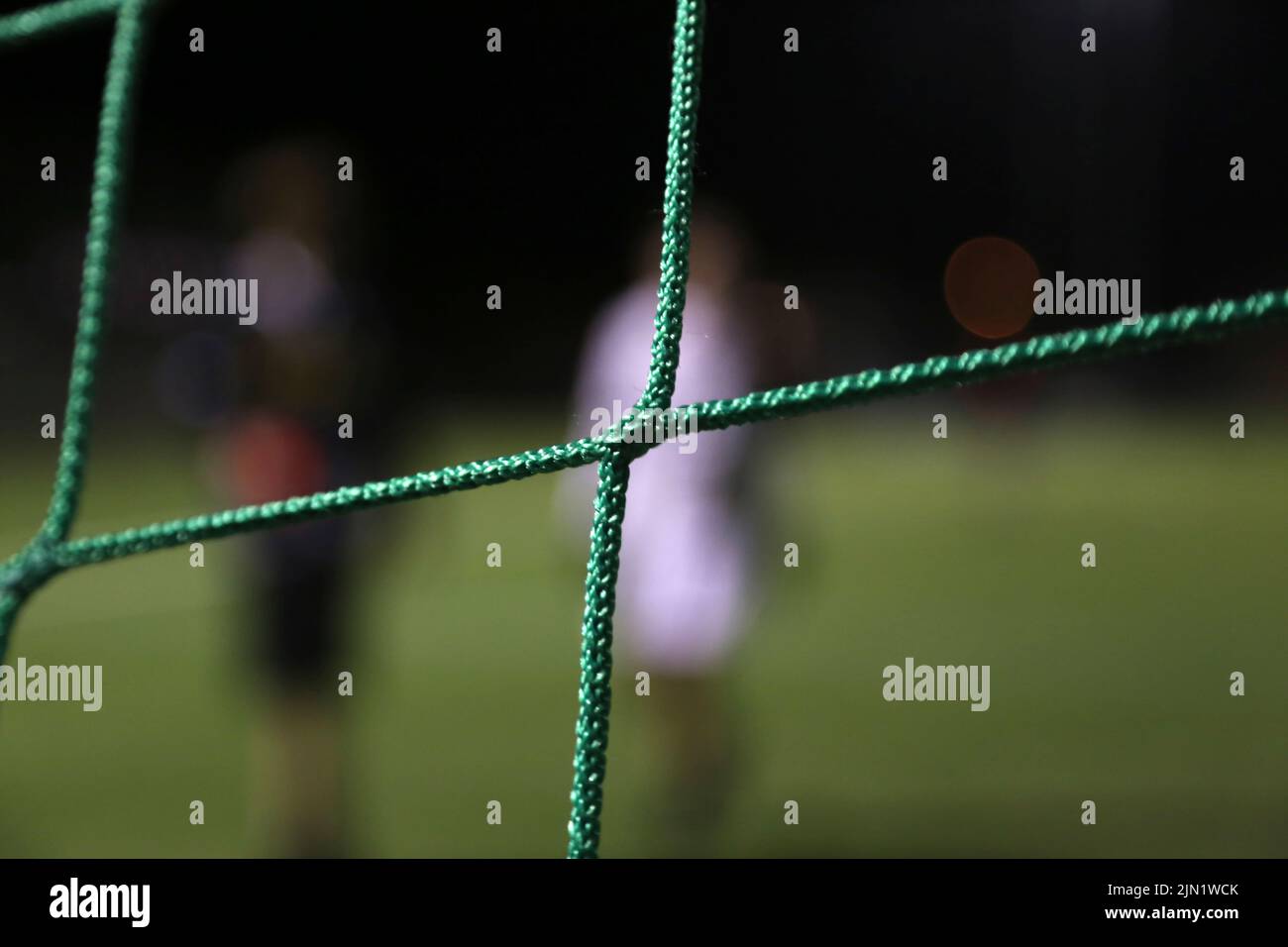 soccer net on a Goal at a playground Stock Photo - Alamy