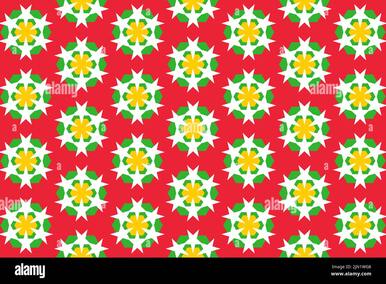 Geometric pattern in the colors of the national flag of Myanmar. The ...