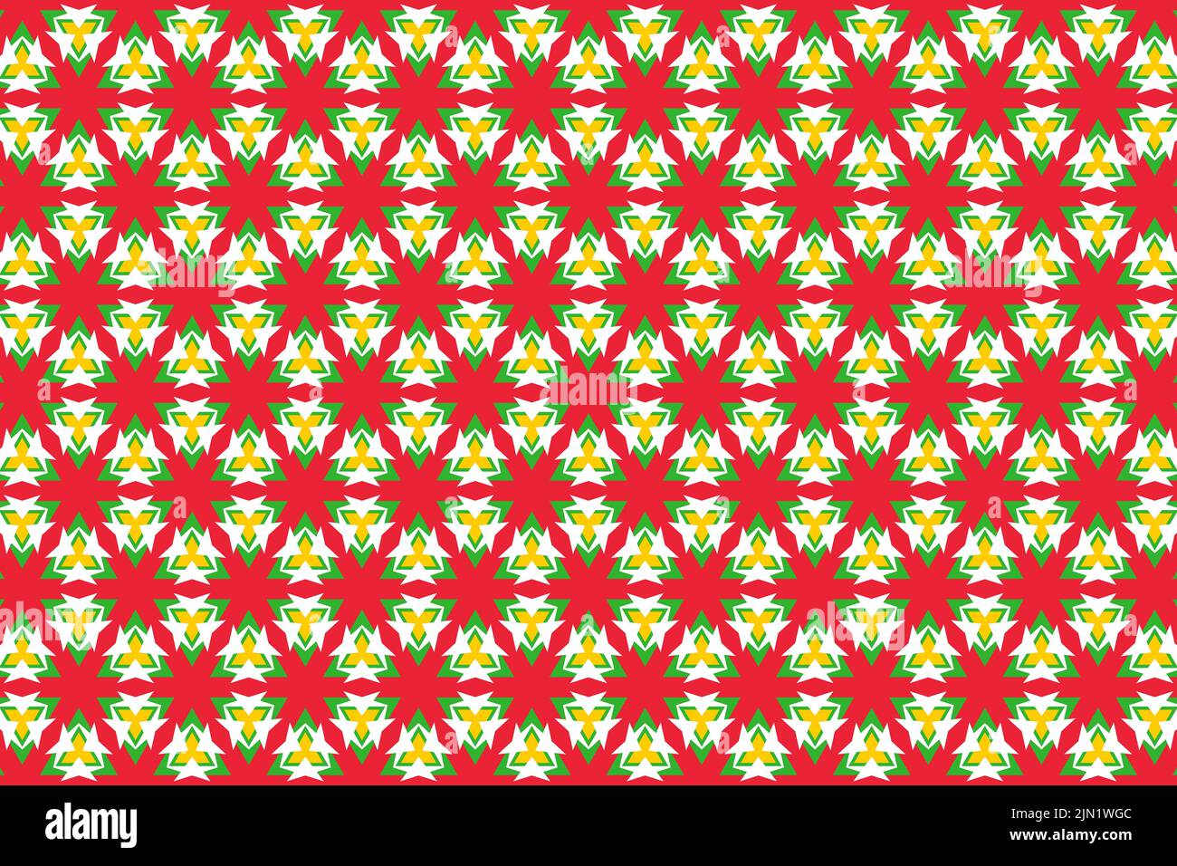 Geometric pattern in the colors of the national flag of Myanmar. The ...