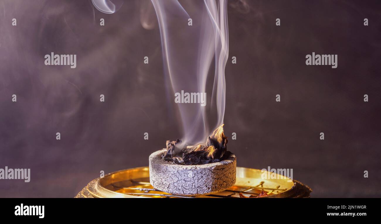 Smoke photographed in the studio with copy space and background Stock ...