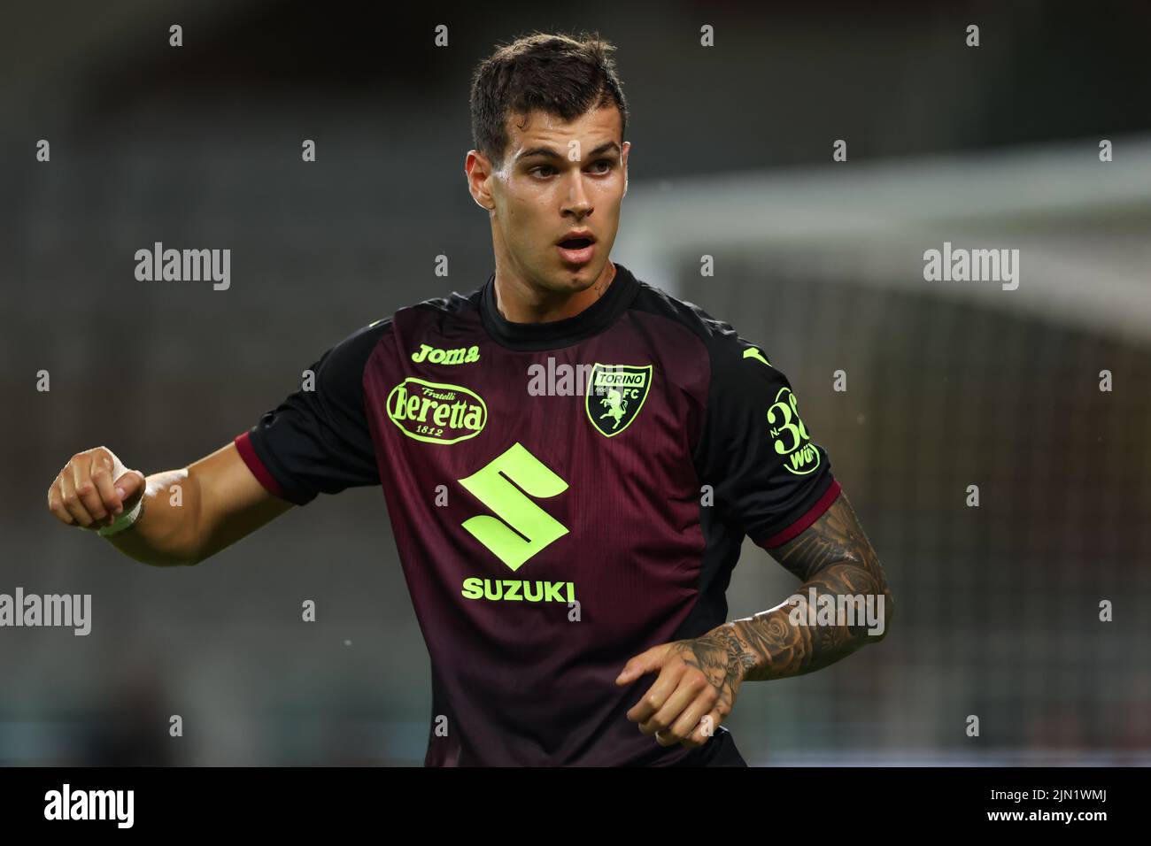 Turin, Italy, 6th August 2022. Pietro Pellegri of Torino FC reacts ...