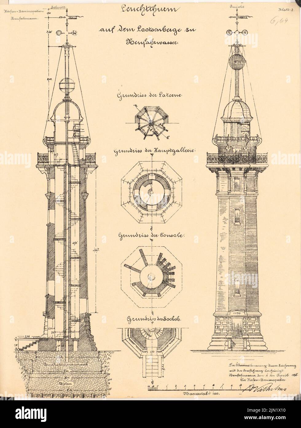 N.N., lighthouse, machine building and pilot wake building on the ...