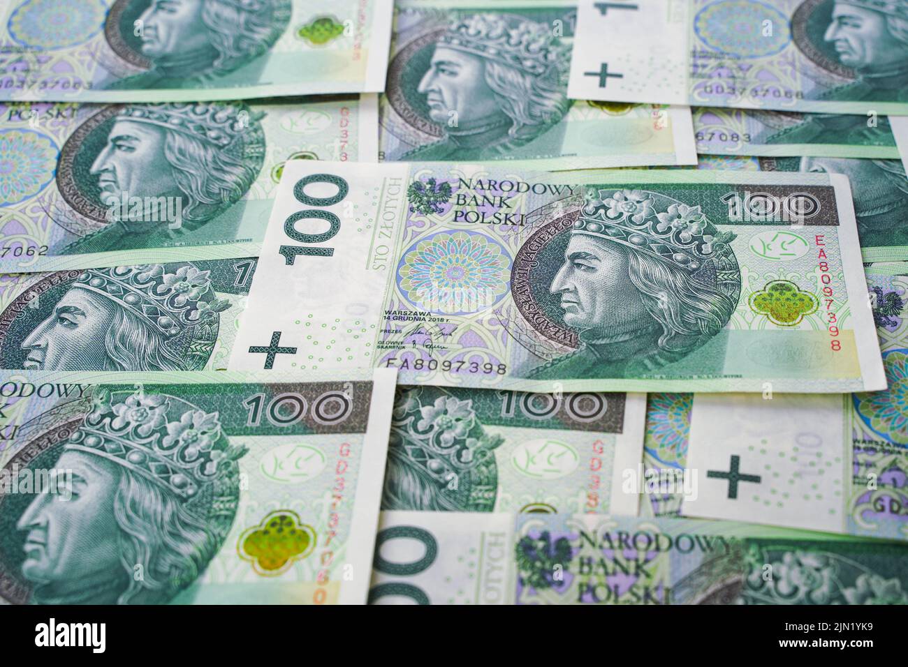 Background from money. Polish banknotes. 100 zloty cash Stock Photo - Alamy