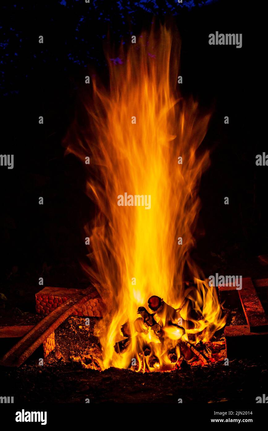 Heat energy heap closely, red and yellow, thermal energy at the fuel ...