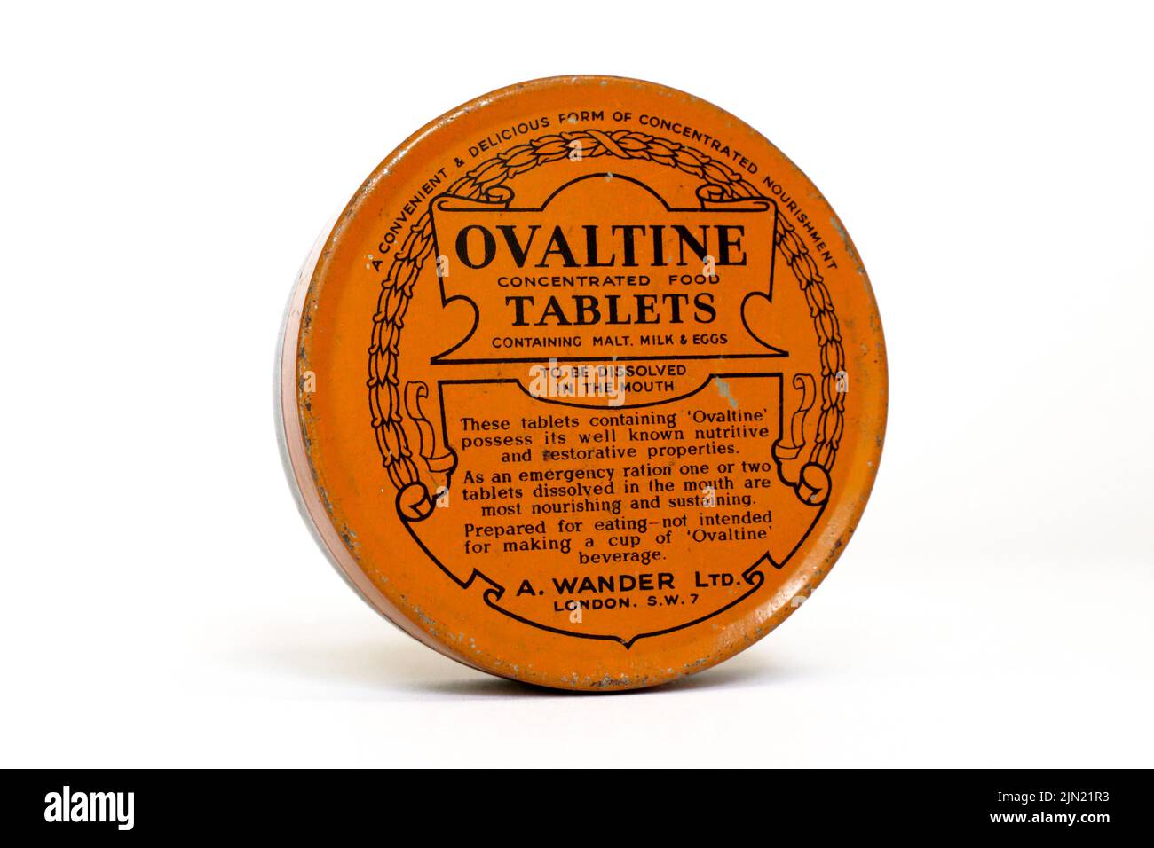 Vintage 1930s OVALTINE Tablets Tin Box, concentrated food with malt ... Vintage 1930s OVALTINE Tablets Tin Box, concentrated food with malt ...