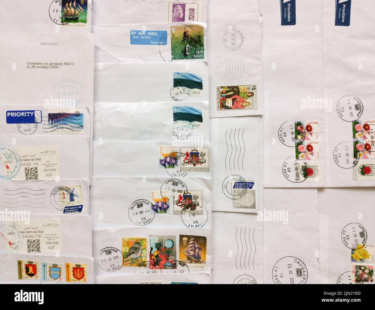 Lot of Post envelopes, background,2000s Stock Photo - Alamy