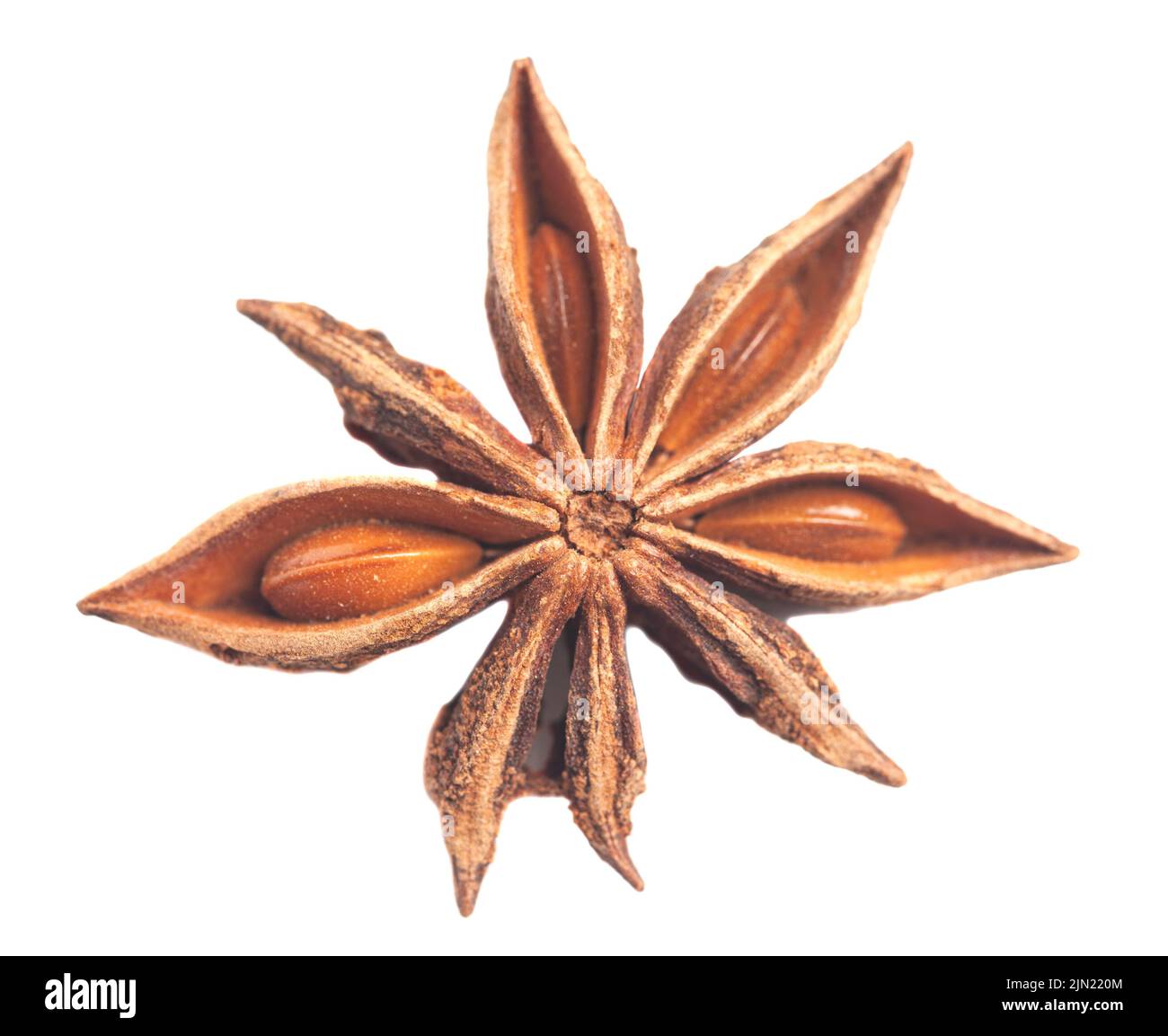 Single star anise isolated on white background Stock Photo - Alamy