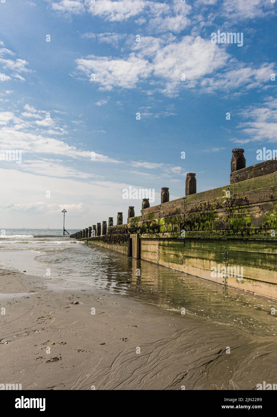 The Breakwater on West Wittering beach near chichester in West Sussex ...