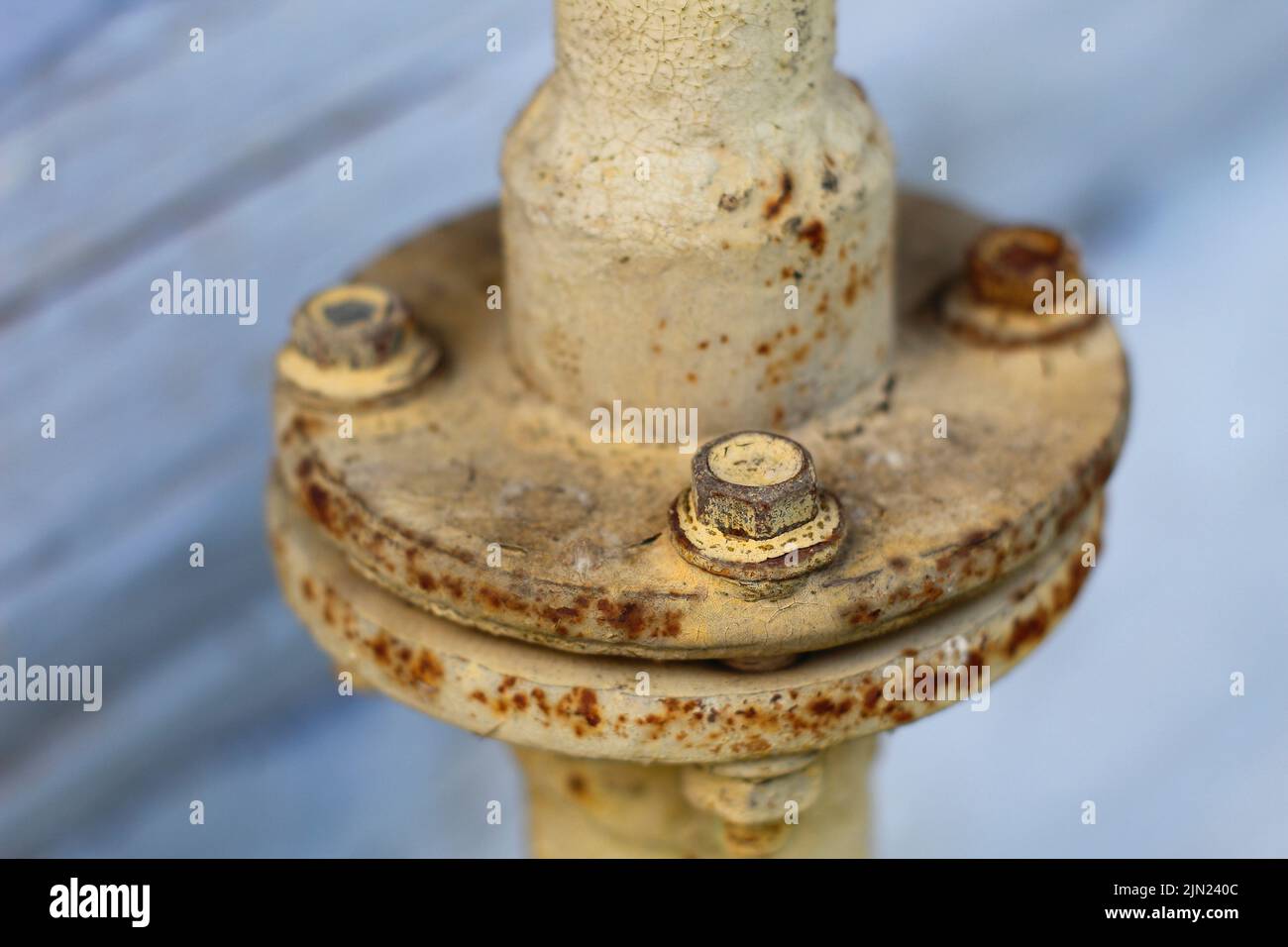 Gas pipe insulating flange connection Stock Photo - Alamy