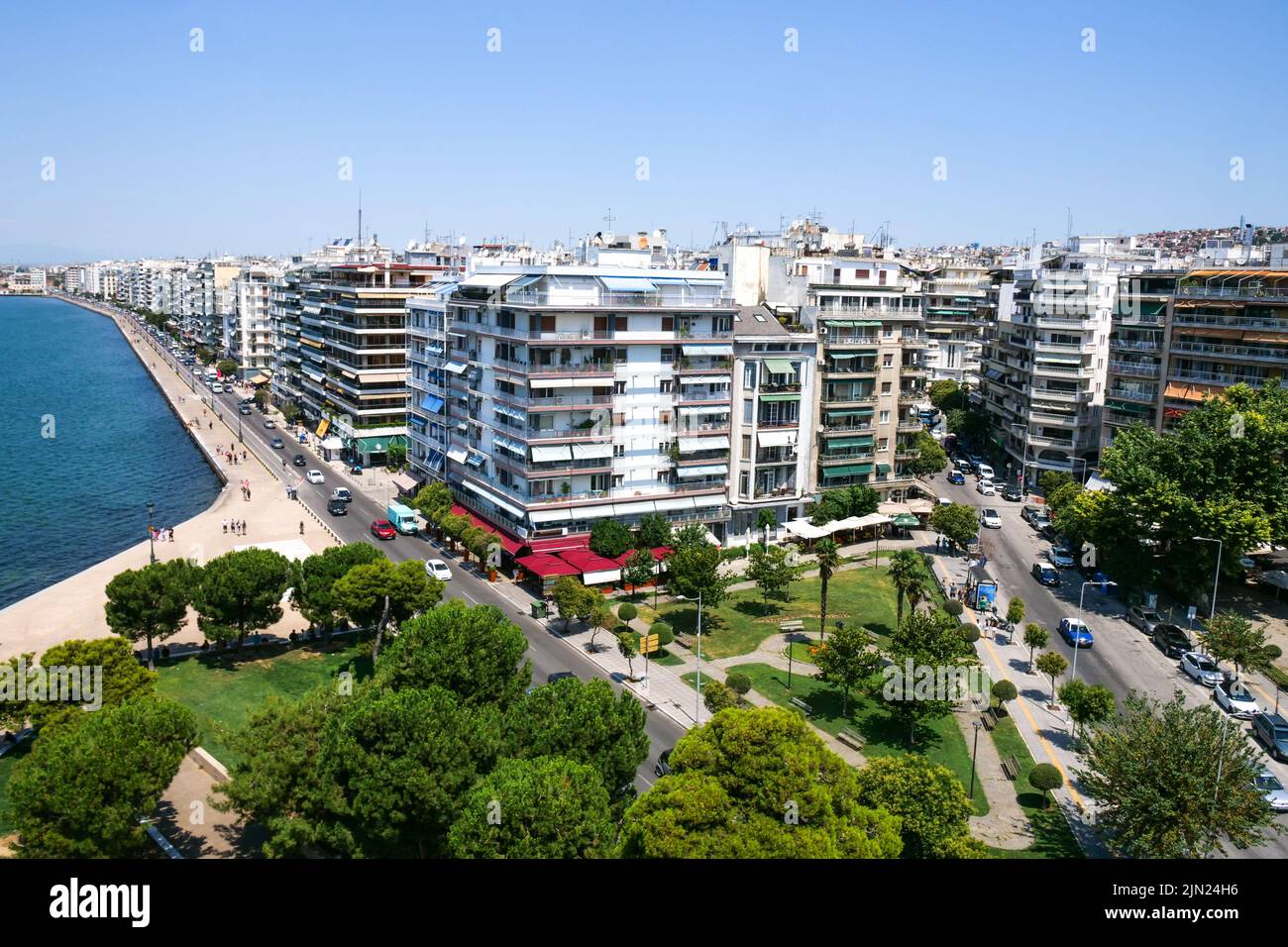 Buildings along Leof. Nikis, seen from the White Tower top,Thessaloniki ...