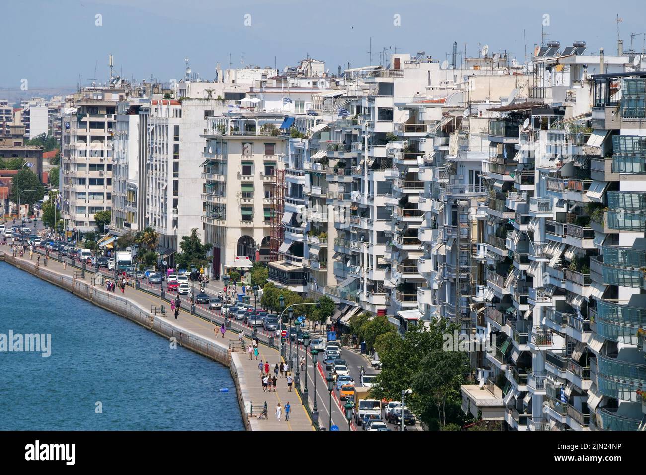 Buildings along Leof. Nikis, seen from the White Tower top,Thessaloniki ...