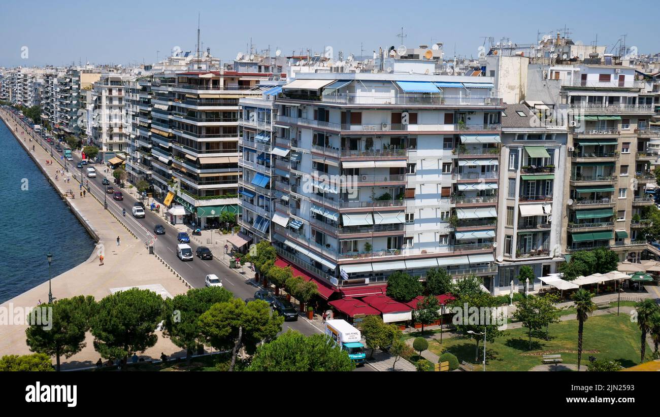 Buildings along Leof. Nikis, seen from the White Tower top ...