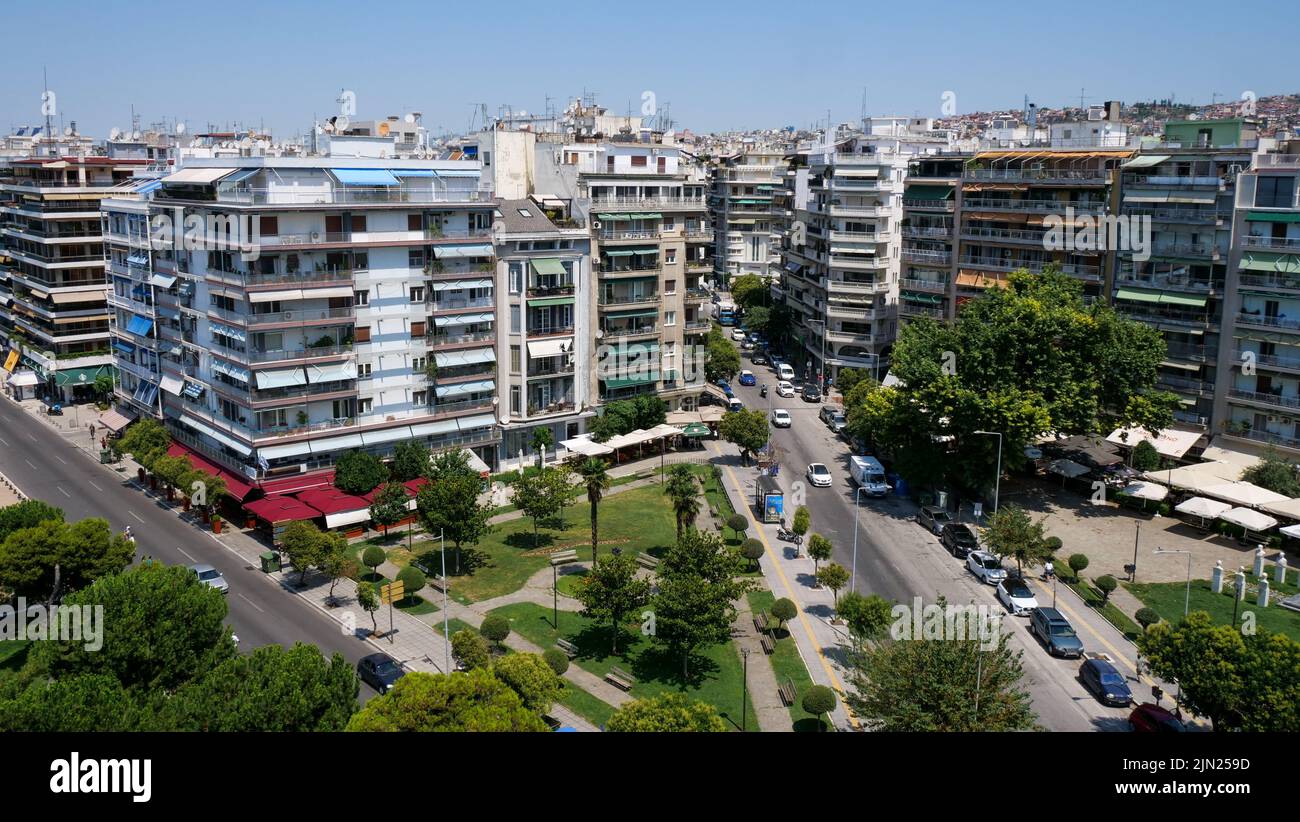 Buildings along Leof. Nikis, seen from the White Tower top ...