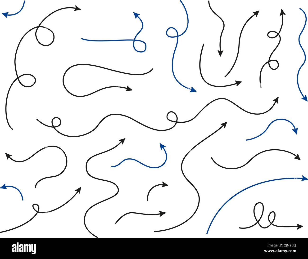 Big Set Arrows and directions signs. thin line with arrow. doodle style ...