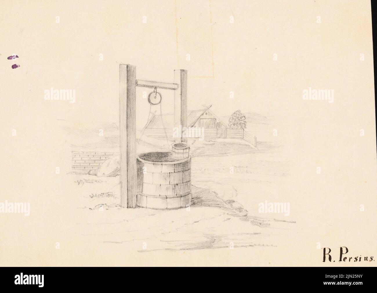 Persius Reinhold (1835-1912), pull well: Perspective view (children's ...