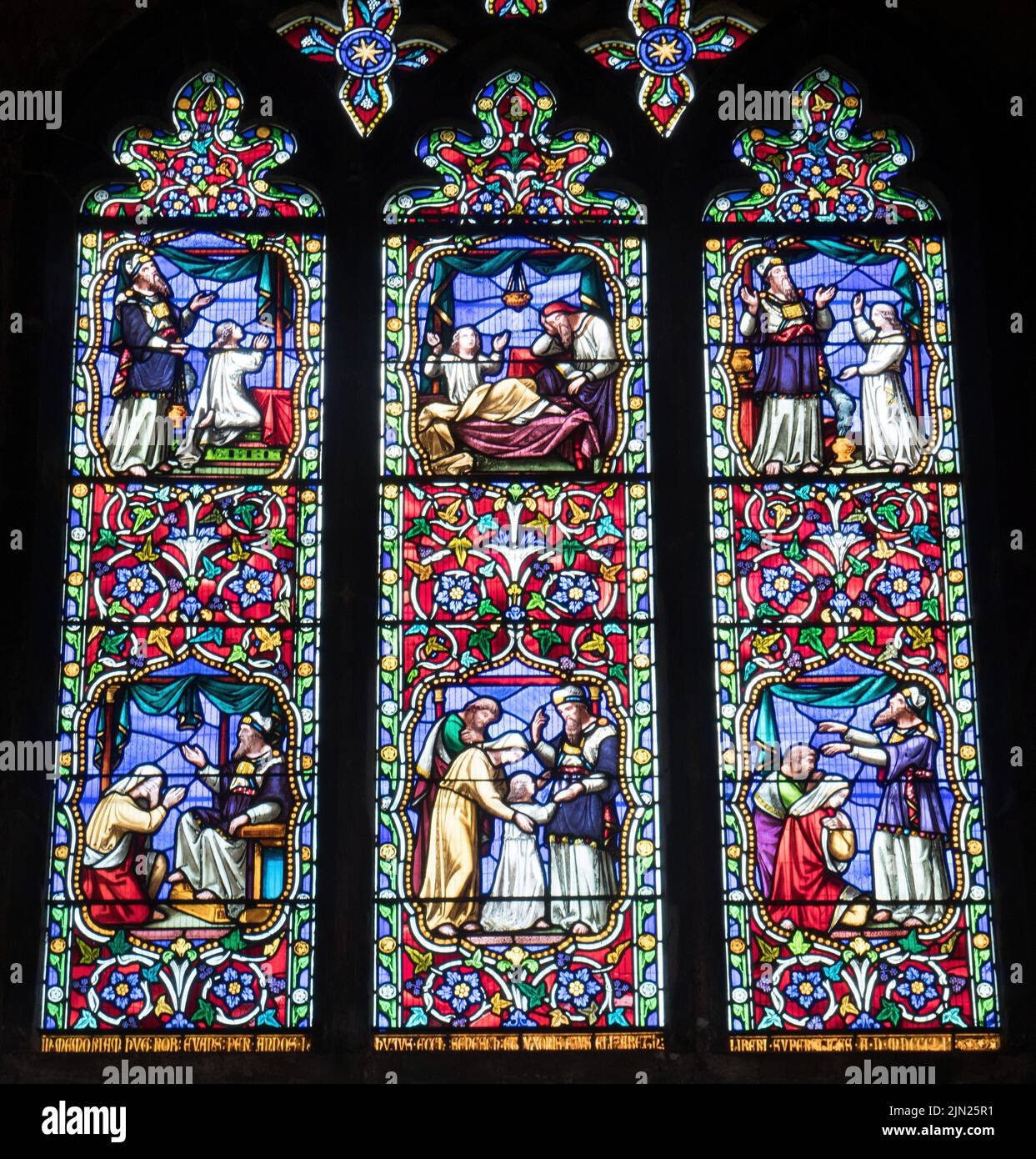 Stained glass window in Ely Cathedral, Cambrideshire, England Stock ...
