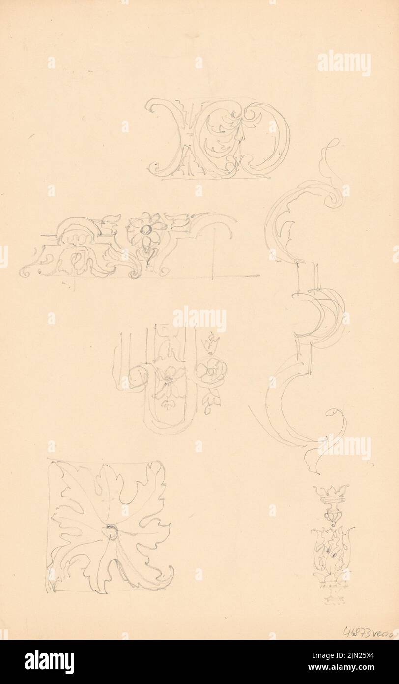 Persius Reinhold (1835-1912), ornamentation: views, details (drawing ...