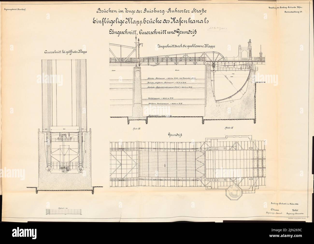 N.N., Bridges in the course of Duisburg - Ruhrorter Straße, Duisburg ...