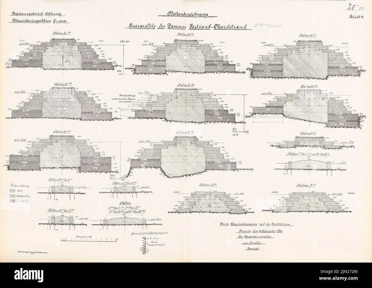 Damm mainland north beach cross section profiles scale 1 hi-res stock ...
