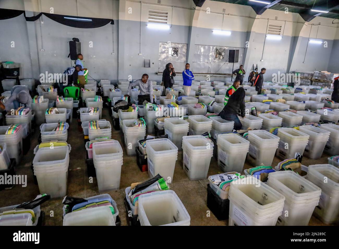 Nairobi, Kenya. 08th Aug, 2022. Officials of Kenyas electoral body ...