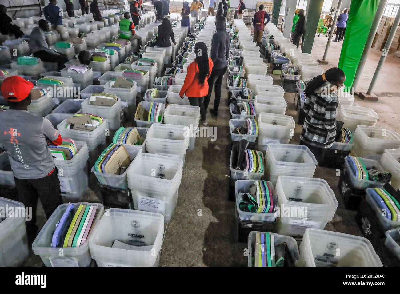 Nairobi, Kenya. 08th Aug, 2022. Officials of Kenyas electoral body ...