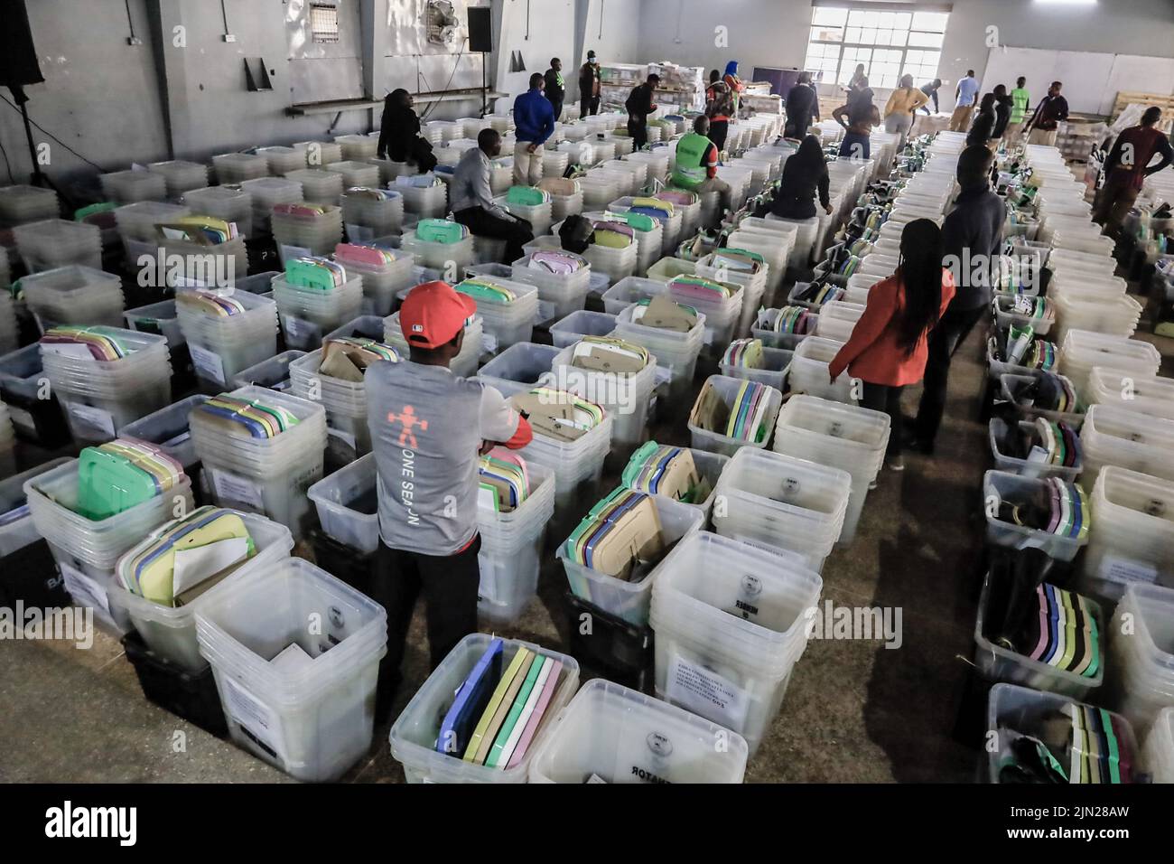 Nairobi, Kenya. 08th Aug, 2022. Officials of Kenyas electoral body ...