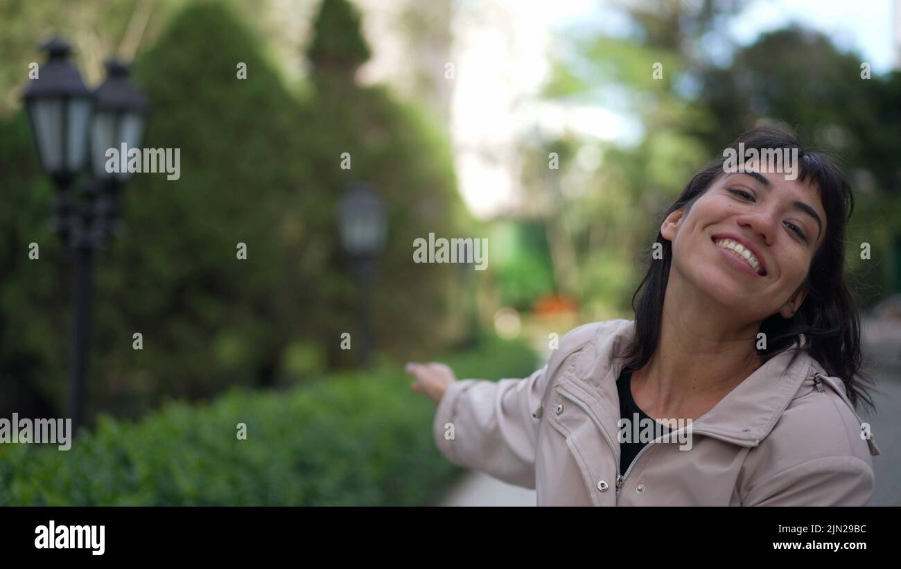 Carefree woman jumping with joy enjoying life. Female person ...