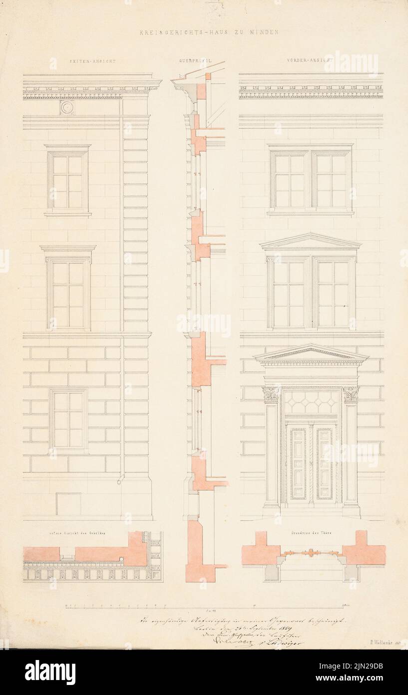 Wollanke Paul (1839-1903), district court, Minden: side view, front ...