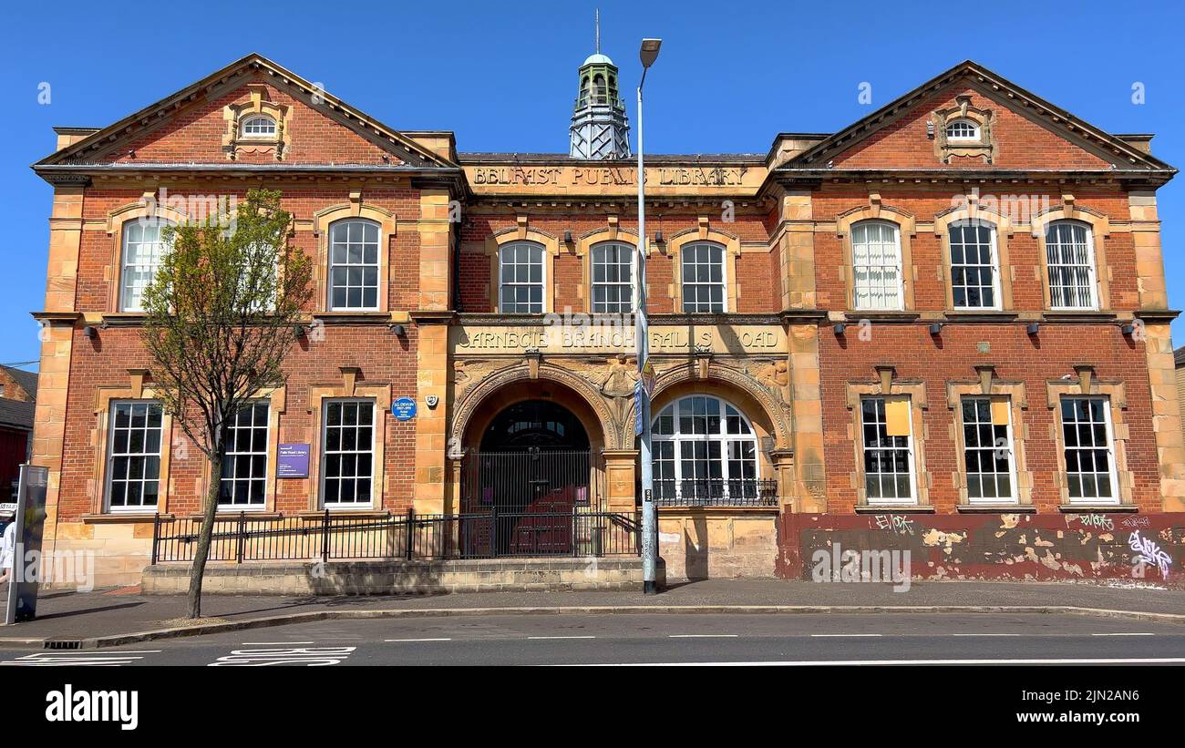 Historic Belfast Public Library building at Falls Road Stock Photo - Alamy