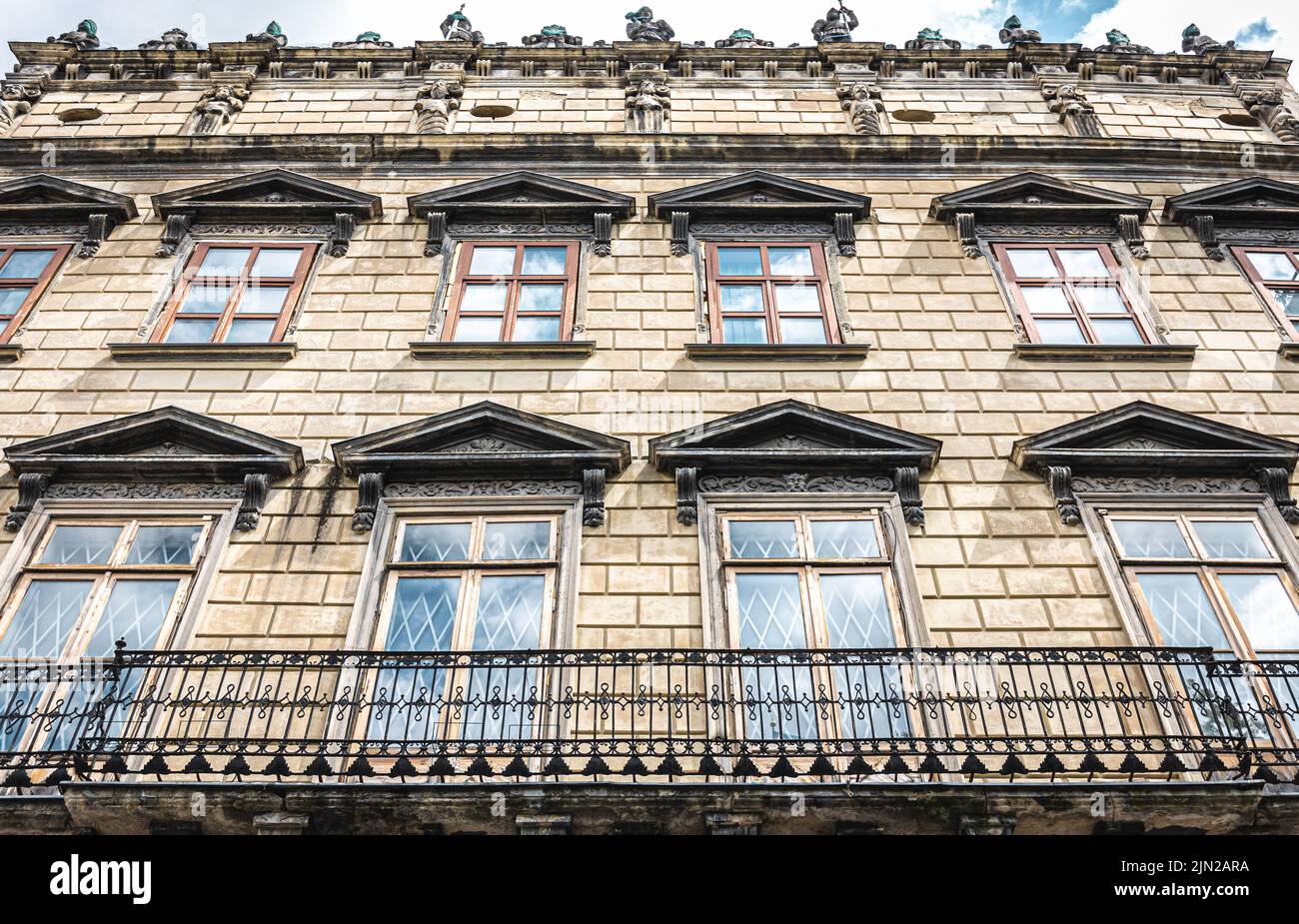 Facade of an old architectural building Stock Photo - Alamy